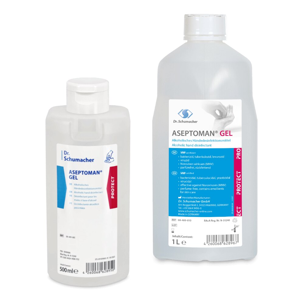 Aseptoman Gel Händedesinfektion - 500 ml & 1 Liter