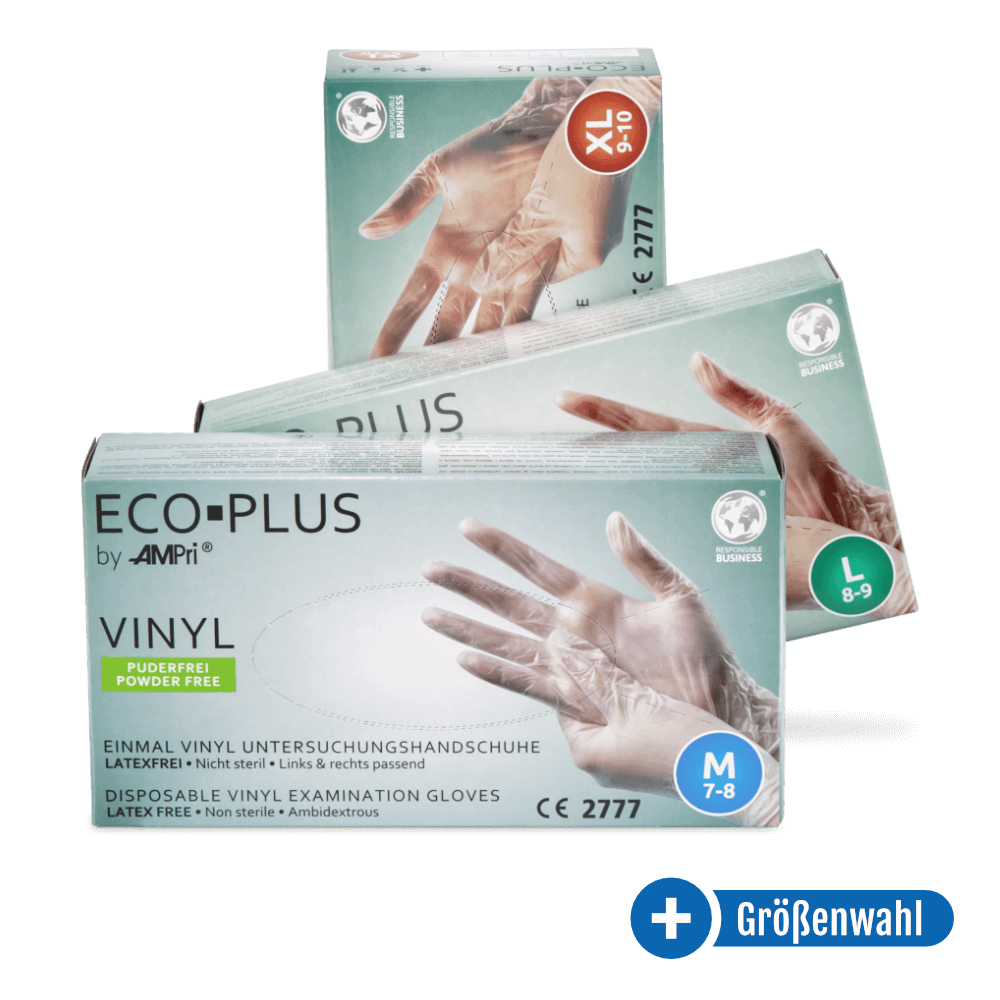 Eco-Plus Vinyl Untersuchungshandschuhe, 100 St. | medplus