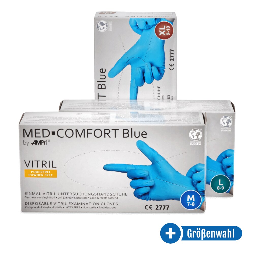 Med-Comfort Vitril Einmal Vinyl-Nitril Handschuhe, 100 St.