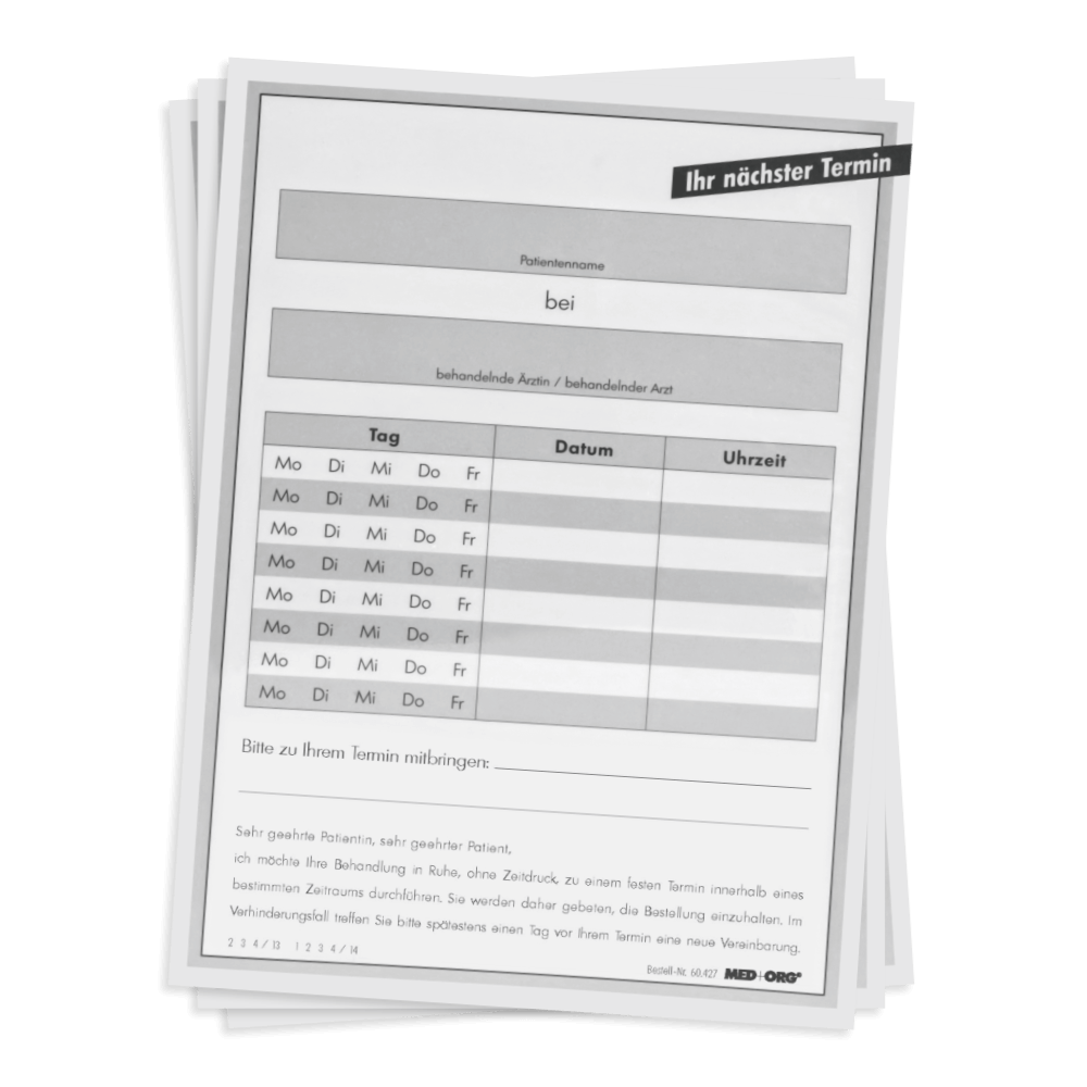 Terminzettel A6 | Hochformat, 500 Stück