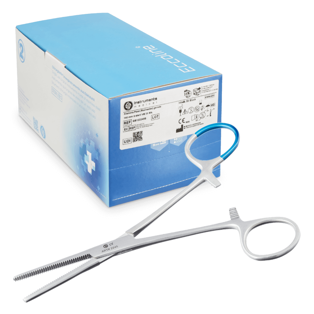 Edlich & Habel Arterienklemme, gerade, 14 cm, steril | 25 Stück