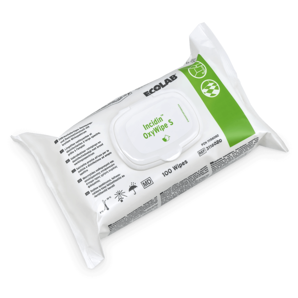 ECOLAB Incidin OxyWipe S Desinfektionstücher, 100 Stück