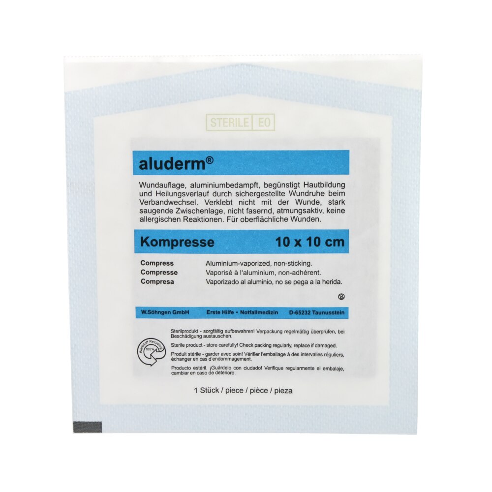 Aluderm-Kompressen 10x10 cm, einzeln verpackt